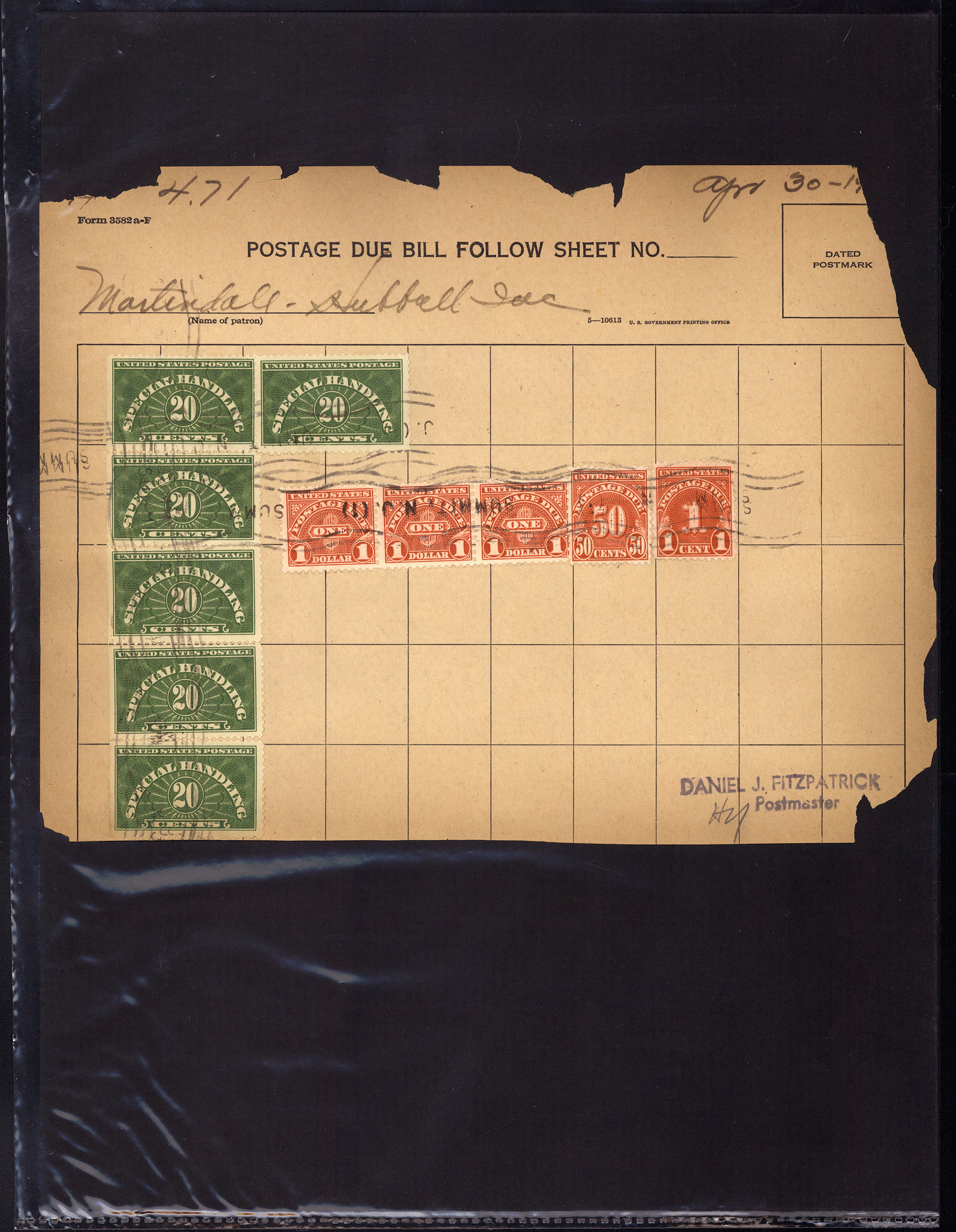 US Postage Due Bills Or "top Of Stack" Sheets: Types Of Stamps? - Stamp ...