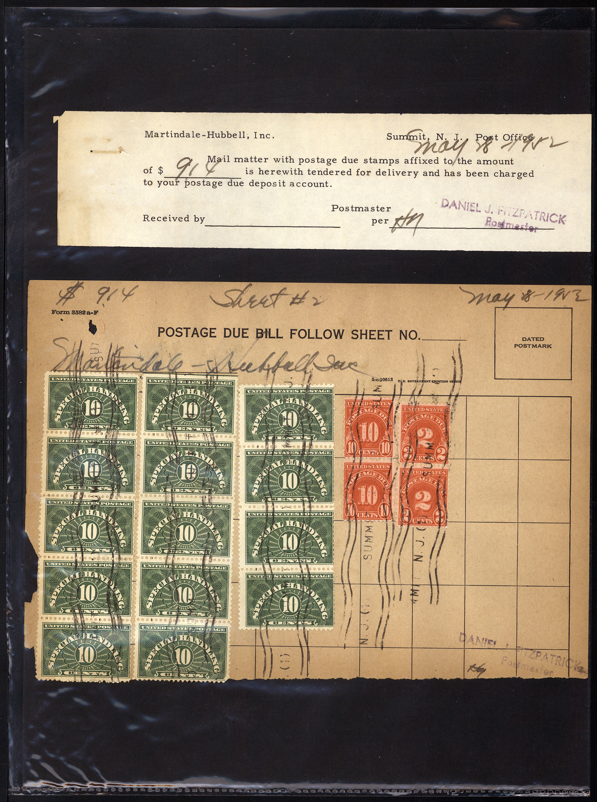 US Postage Due Bills Or "top Of Stack" Sheets: Types Of Stamps? - Stamp ...