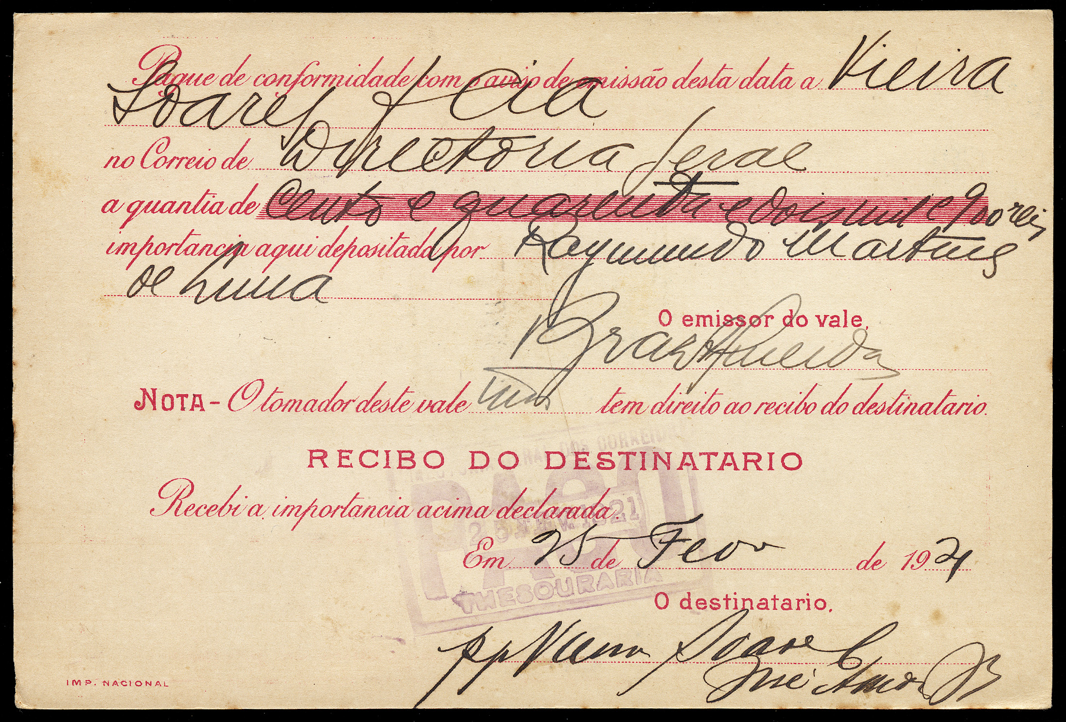 Brazil Postal Money Order Cards? - Stamp Community Forum